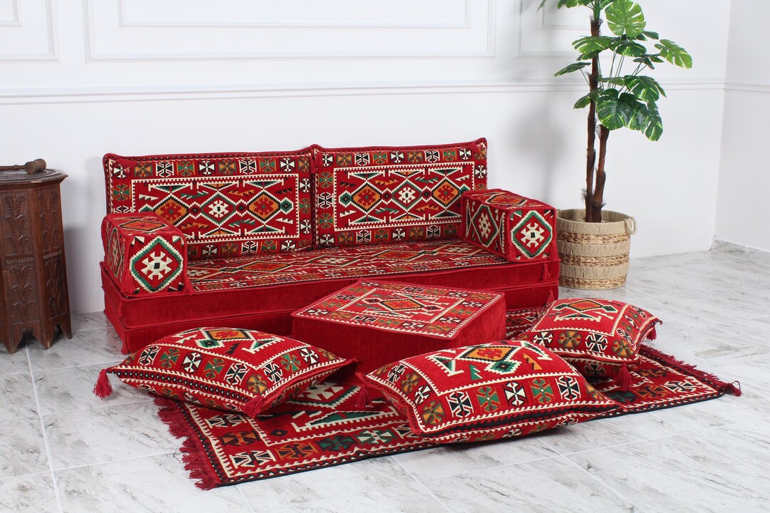 Customizable Arabic Floor Sofa Set: Ethnic Oriental Loveseat - Etsy