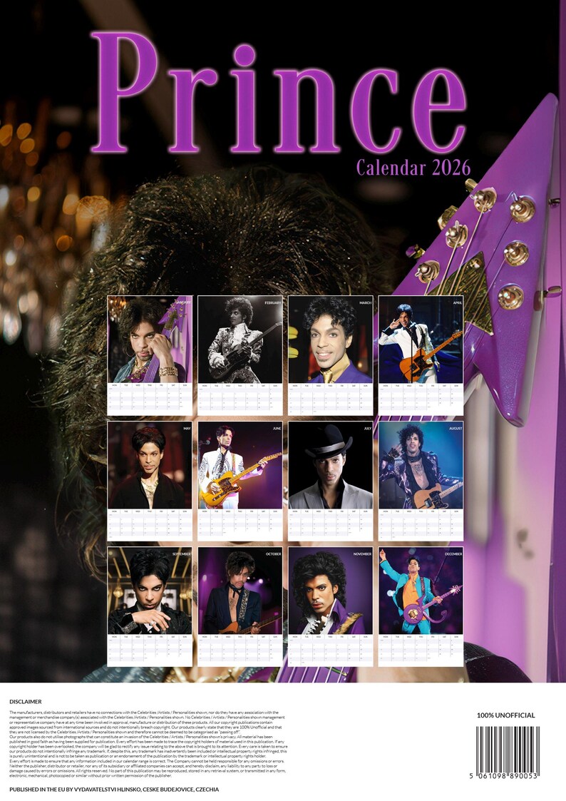 Prince 2026 A3 Calendar - Etsy