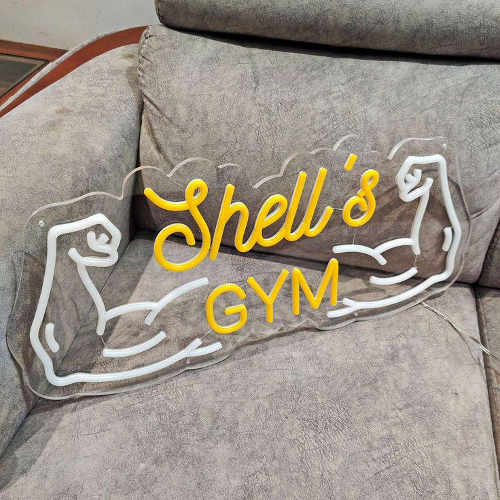 Custom Gym LED Neon Sign - Personalized Fitness Wall Decor for Home Gym ...