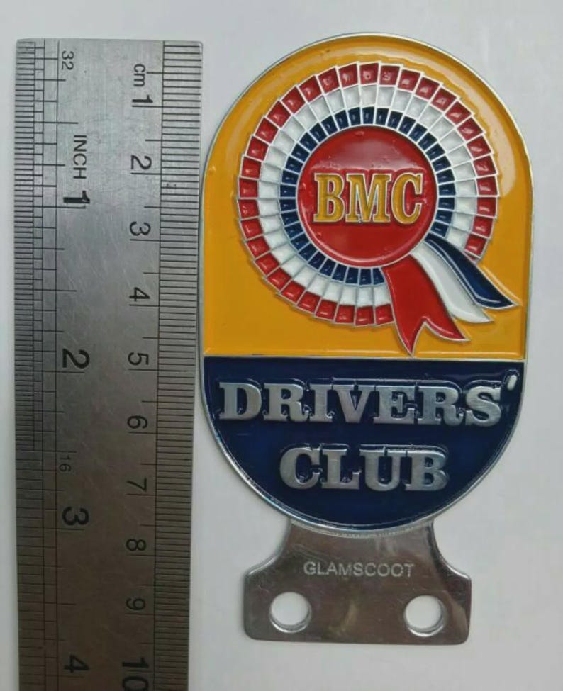 Vintage BMC Drives Club Auto Abzeichen - Classic Duralium Emblem 9,5 x ...