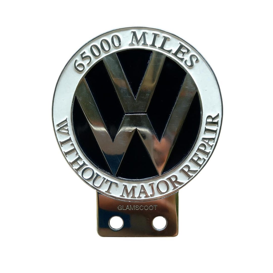 Vintage Volkswagen 65000 Miles Badge Classic VW Beetle Golf Combi ...
