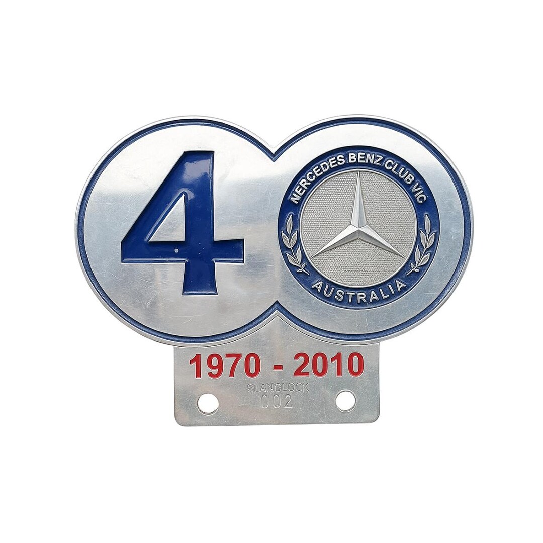 Vintage Mercedes Benz Club Australia 40th Anniversary Mercy Car Badge ...