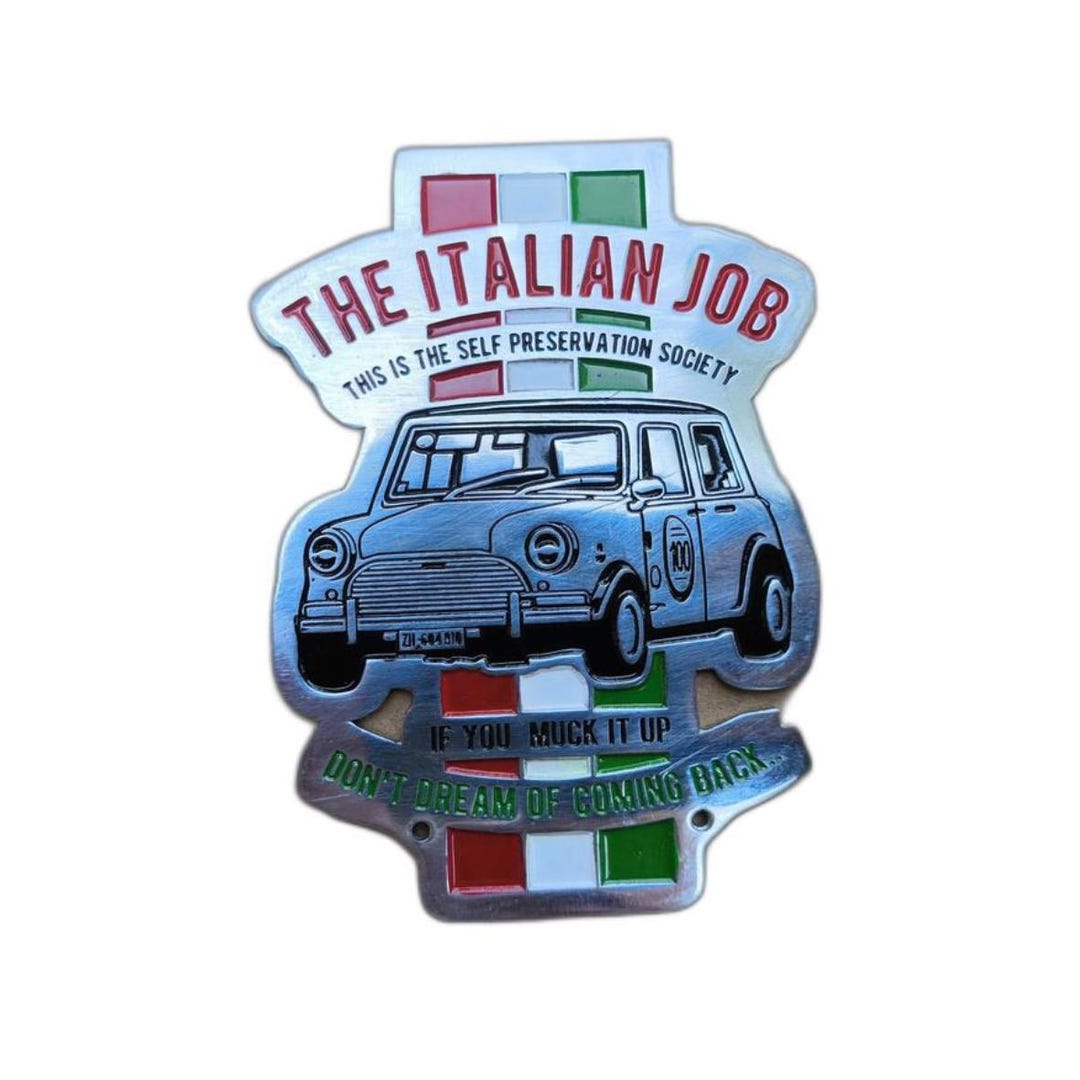 Vintage the Italian Job Mini Cooper Badge Classic Car Emblem Duralium ...