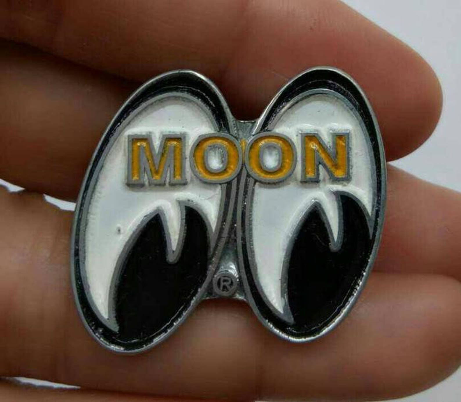Vintage Moon Eye Wings Motorcycle Emblem - Vespa, Triumph, Cafe Racer ...