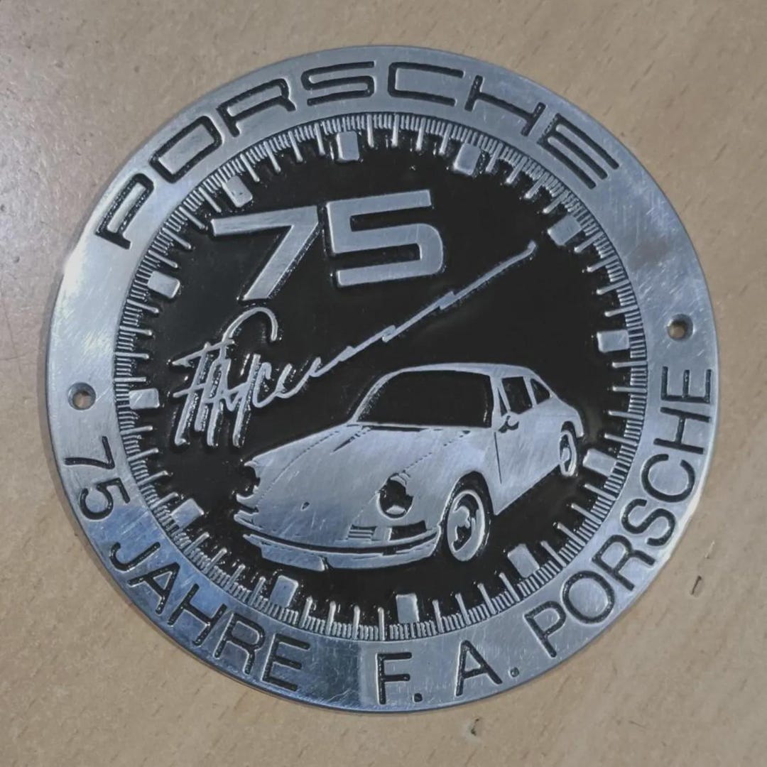 Vintage Porsche 75th Jahre Anniversary Grill Badge F.A. Porsche Design ...