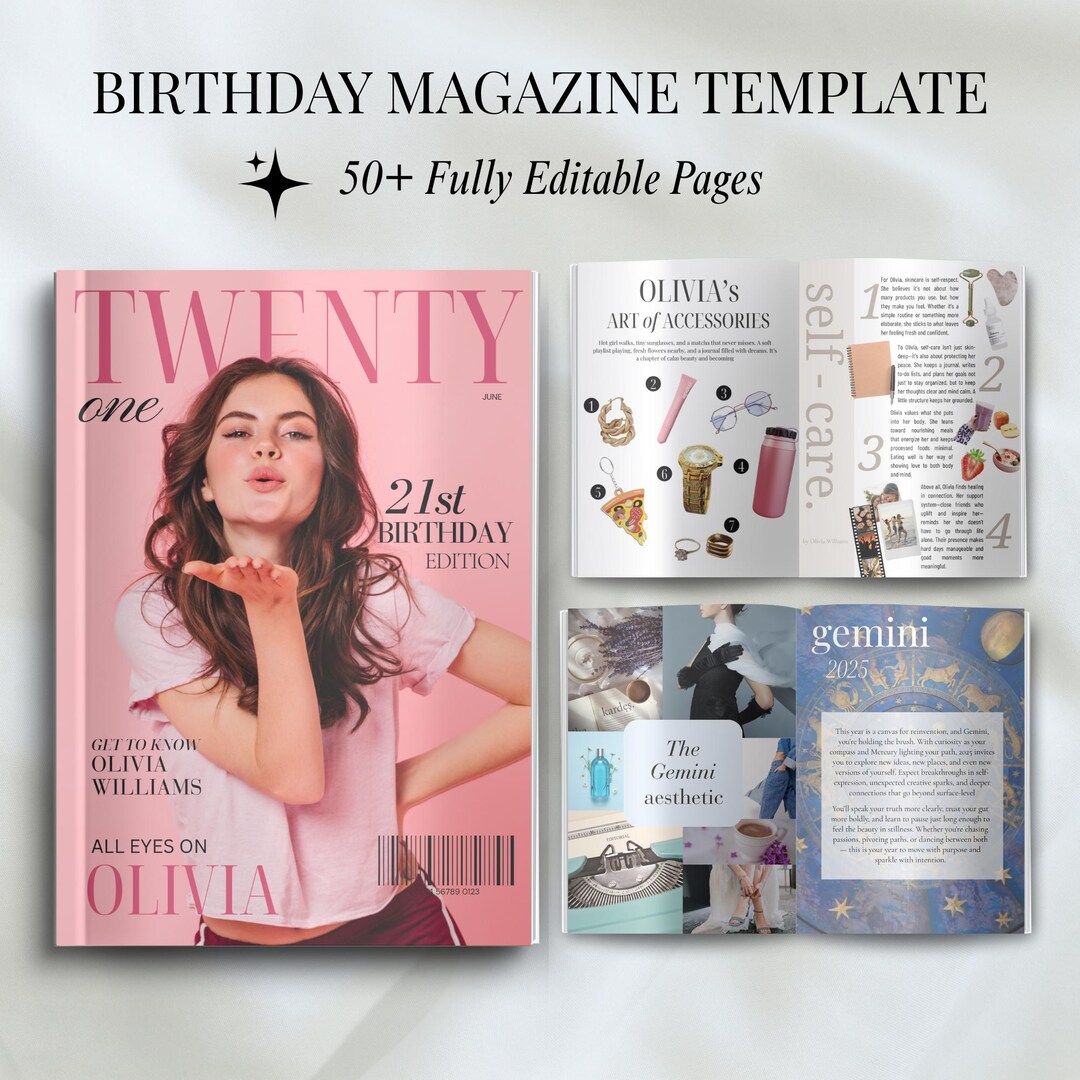 Custom Birthday Magazine Cover | DIY Canva Template | Personalized ...