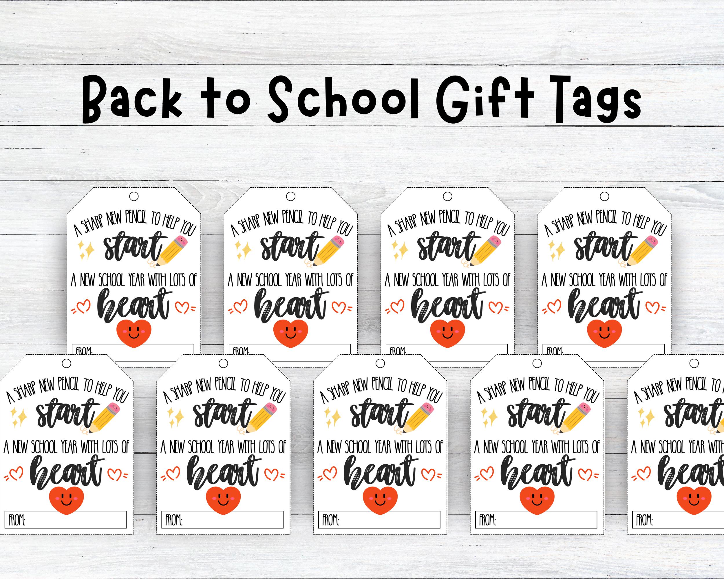 Back to School Printable Gift Tag for Students | Pencil Gift Tag From ...