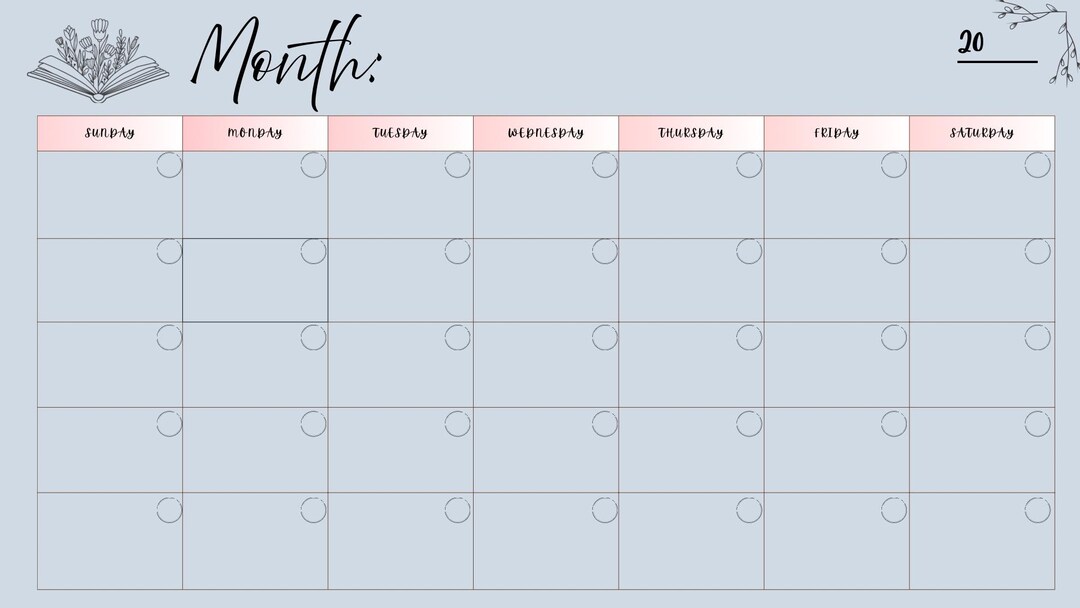 Monthly Calendar Bundle - Etsy