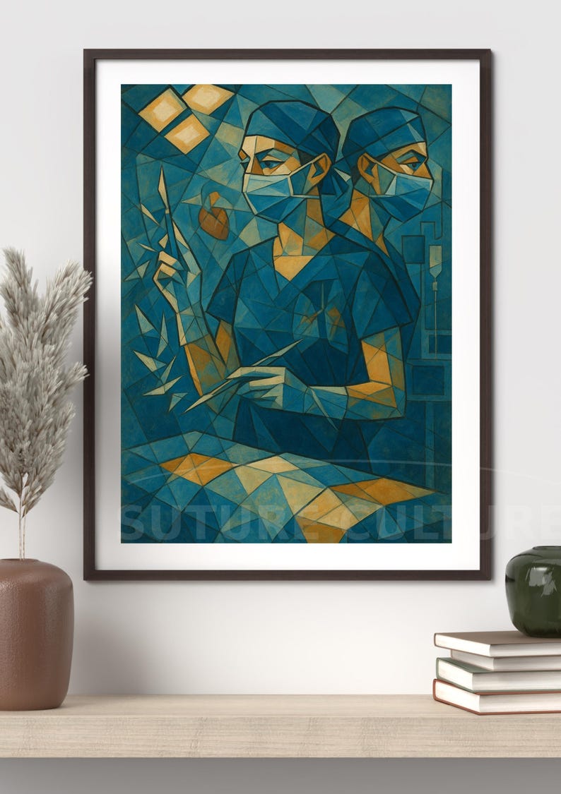Surgeon Portrait Printable Art, Instant Download – Cubist Geometric OR ...