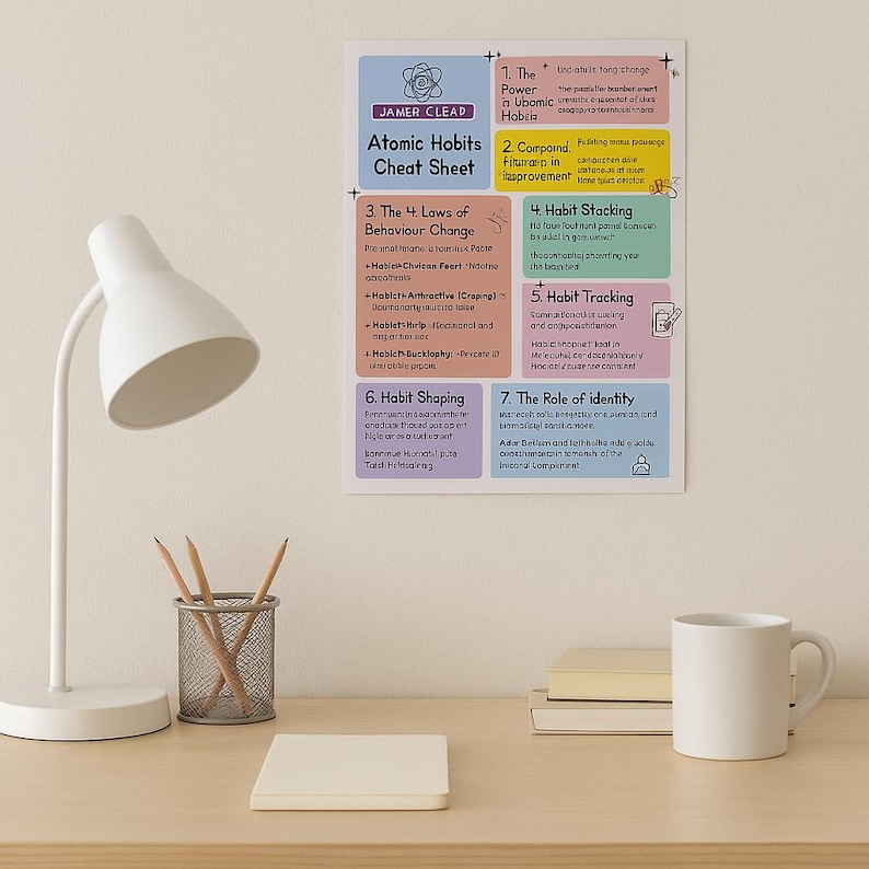 Atomic Habits by James Clear - Cheat Sheet (easy to Read, Poster, Habit ...