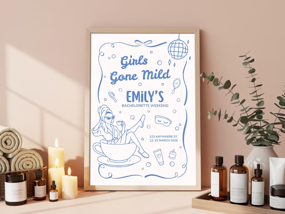 Girls Gone Mild Bachelorette Welcome Sign | Pjs Hens Party | Sleepover ...