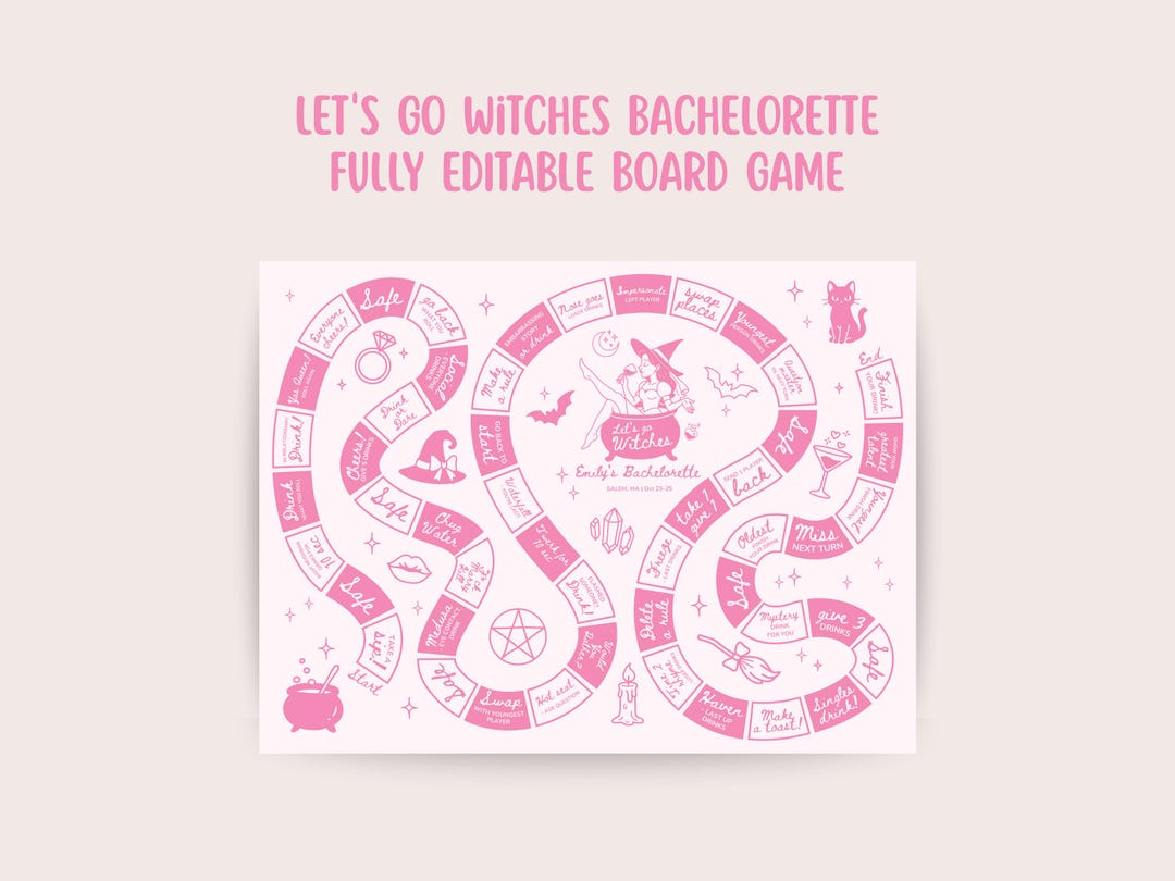Let's Go Witches Board Game Template, This Witch Getting Hitched, Salem ...