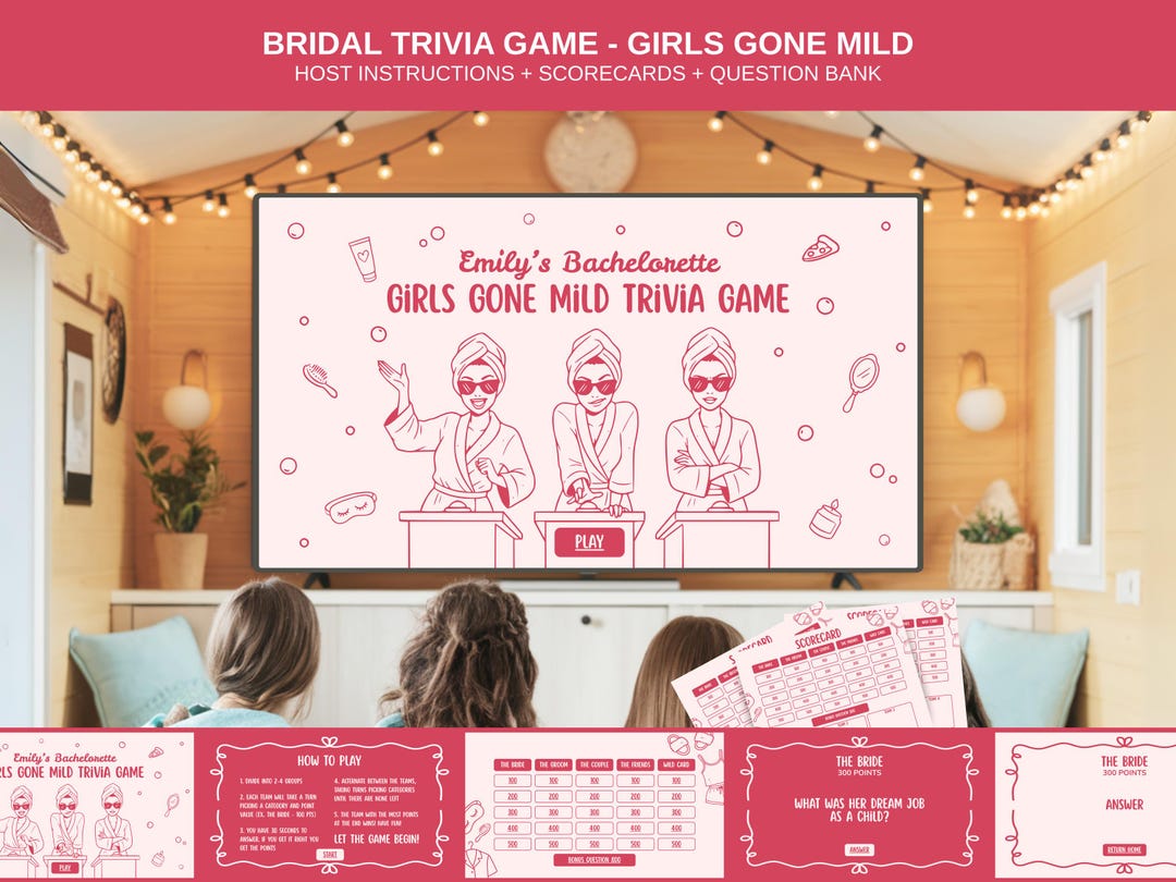 Girls Gone Mild Trivia Game | Bachelorette Party Game | Bridal Shower ...