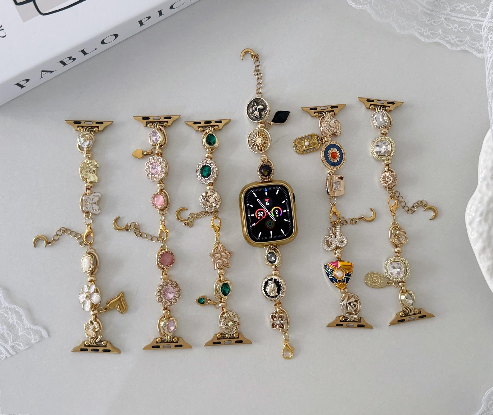 Gold-plated Watch Strap Compatible With Apple Watch,vintage Watch Band ...