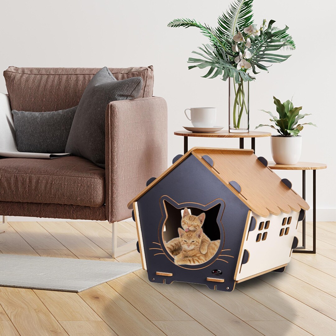 Laser Cut Cnc Router Cat House Dwg-dxf-stl Pet Furniture Plans (digital ...