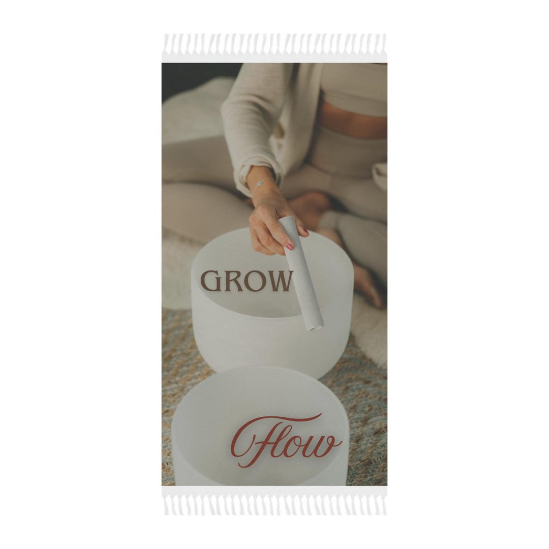 Boho Beach Towel | Grow Flow Inspirational Cloth, Beach Blanket, Yoga ...