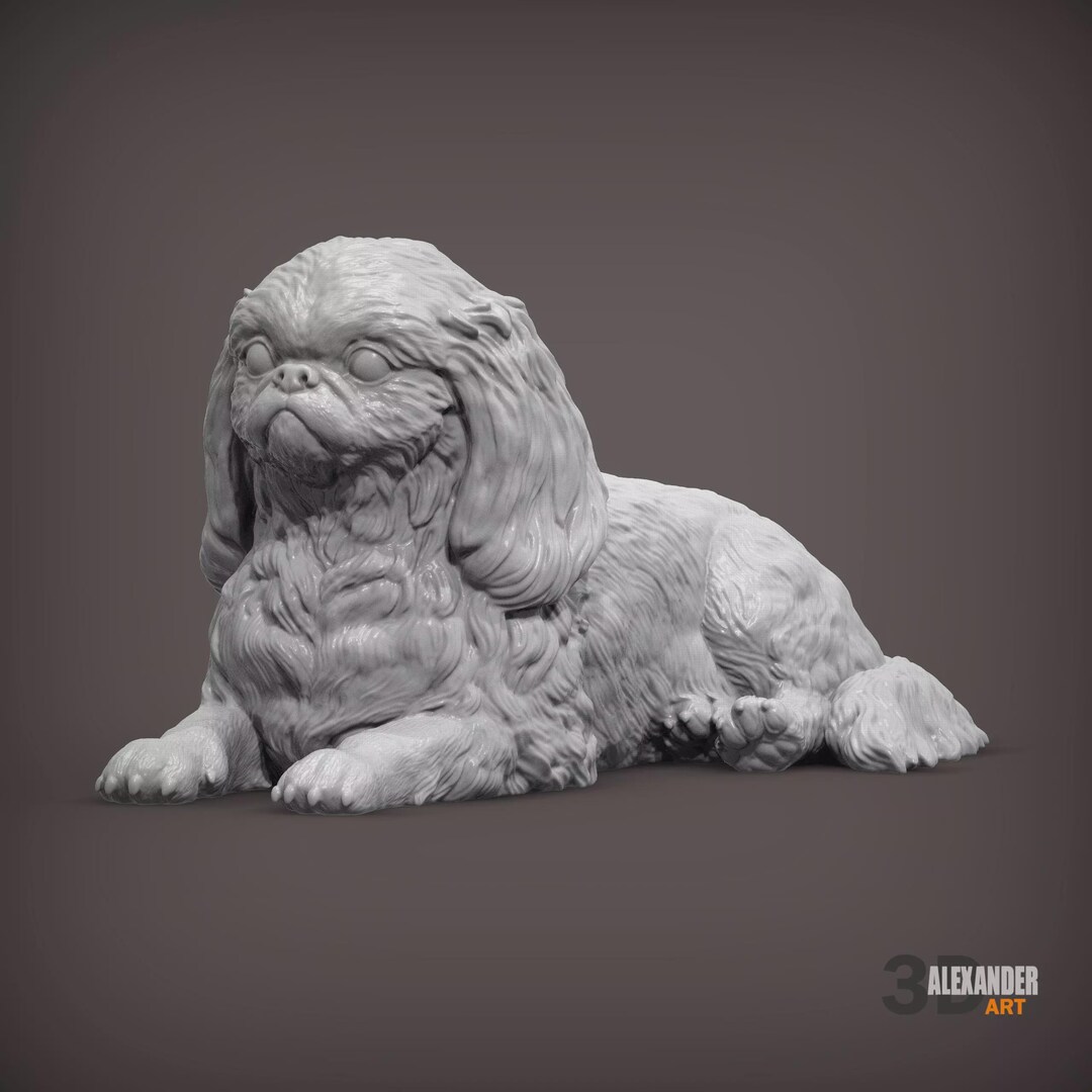 Pekingese Figurine Dog | Minimalist Home Decor | Pet Memorial Statue ...