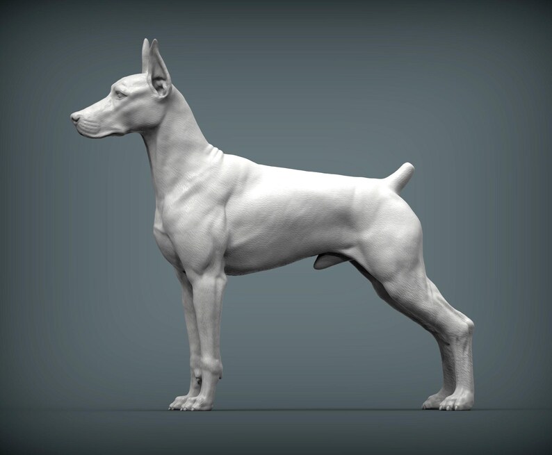 Doberman Figurine Dog, Minimalist Dog Statue, Unique Gift, Memorial Dog ...