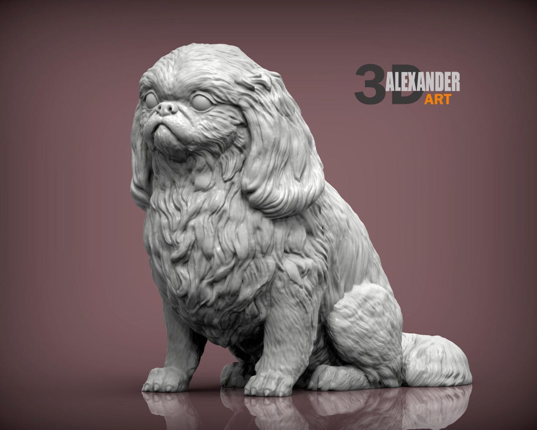 Pekingese Figurine Dog, Minimalist Dog Statue, Unique Gift, Memorial ...