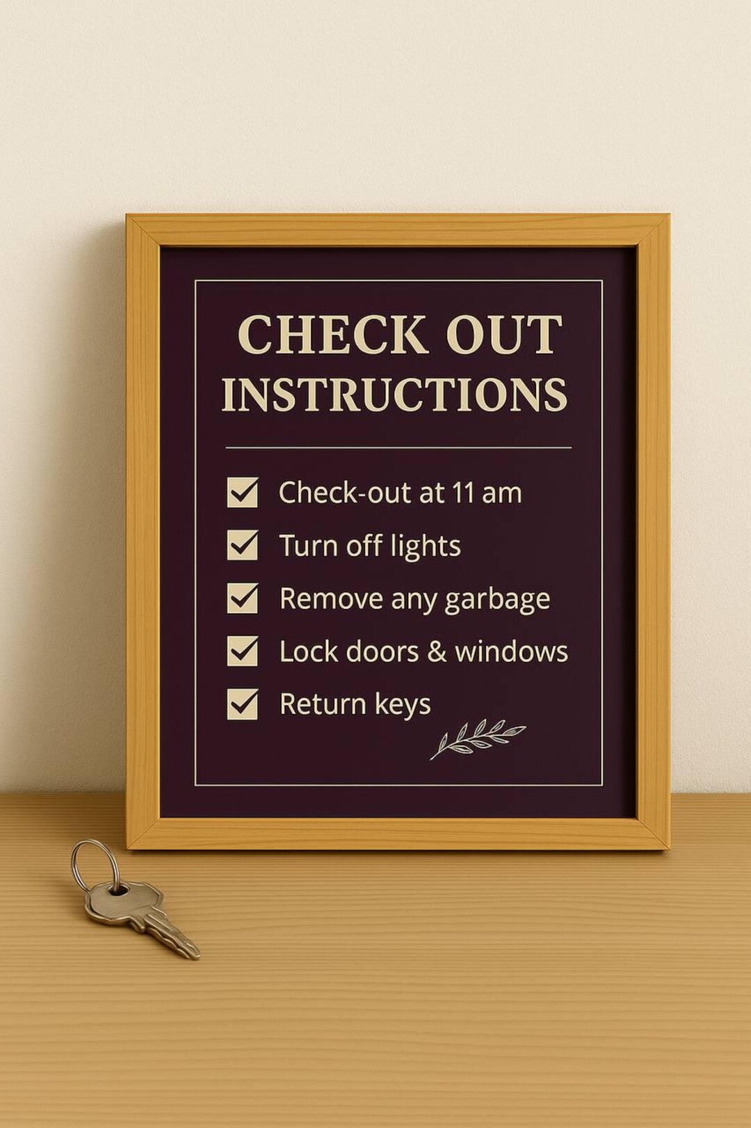 Check-out Instructions Sign | Airbnb Printable | Vacation Rental Decor ...