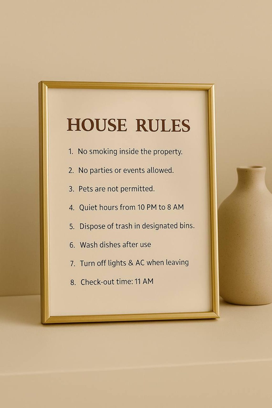 House Rules Sign Printable | Minimalist Guest Rules for Airbnb ...