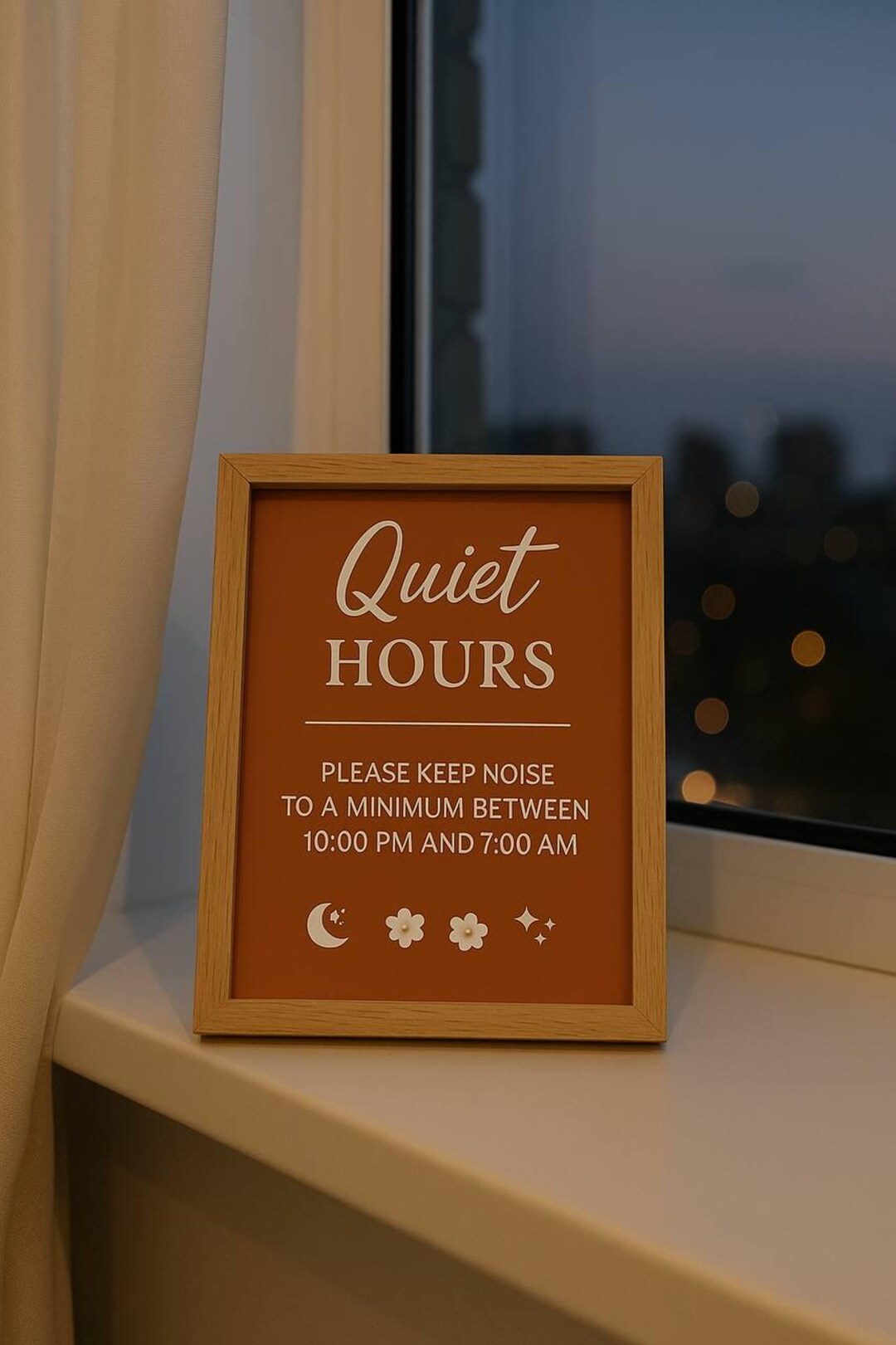 Quiet Hours Sign: Minimalist Printable Poster for Airbnb, Hotels (PDF ...