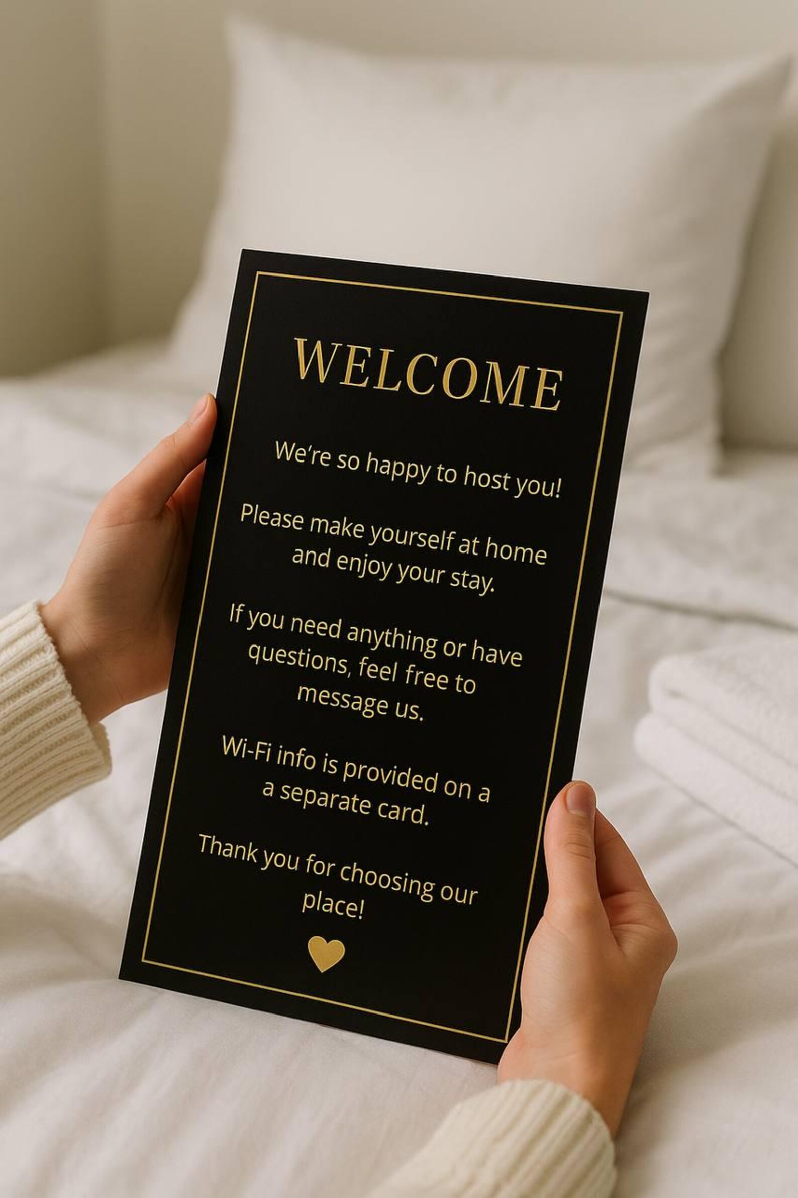 Airbnb Host Sign Bundle | Black & Gold House Rules, Welcome, Wifi ...