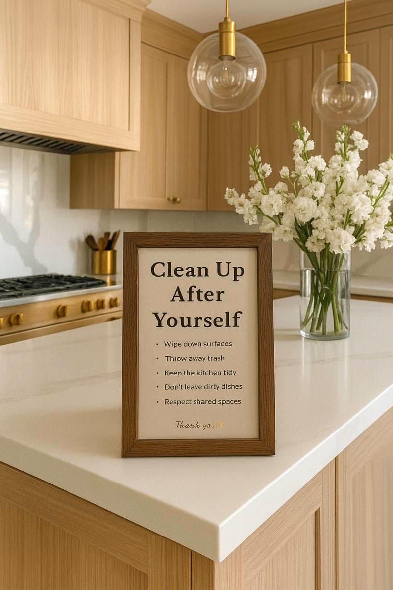 Clean up After Yourself Sign | Kitchen Rules Printable - Etsy