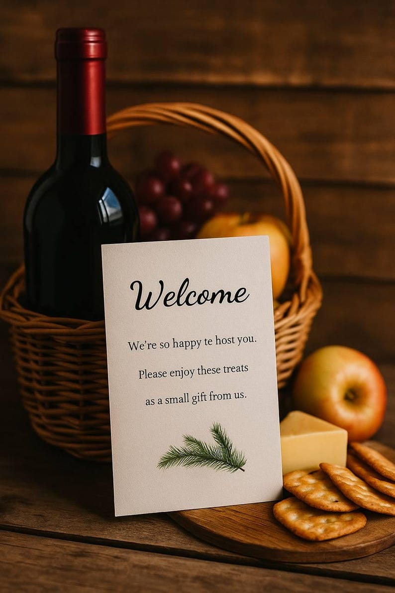 Printable Christmas Welcome Card | Airbnb Host Gift | Holiday Guest ...