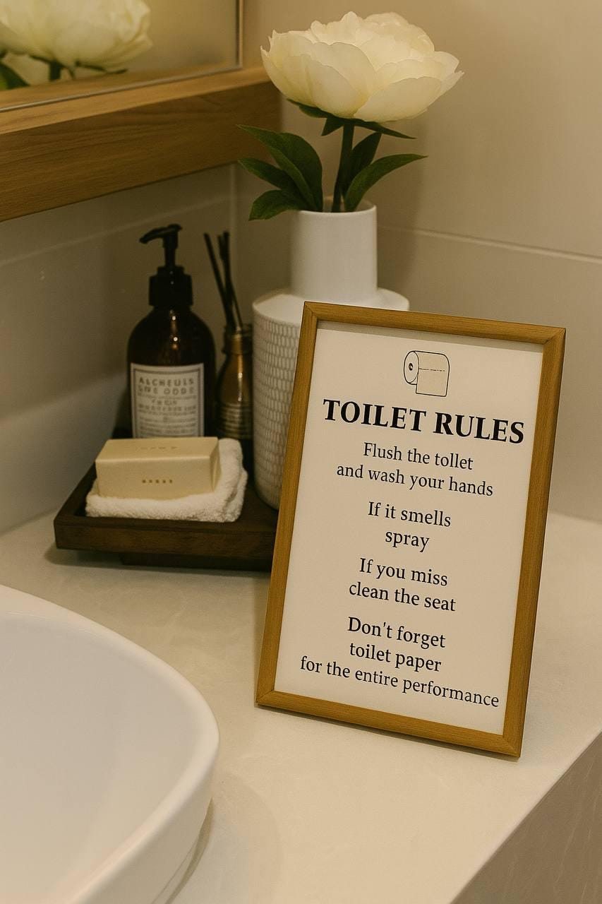 Toilet Rules Printable Sign - Etsy