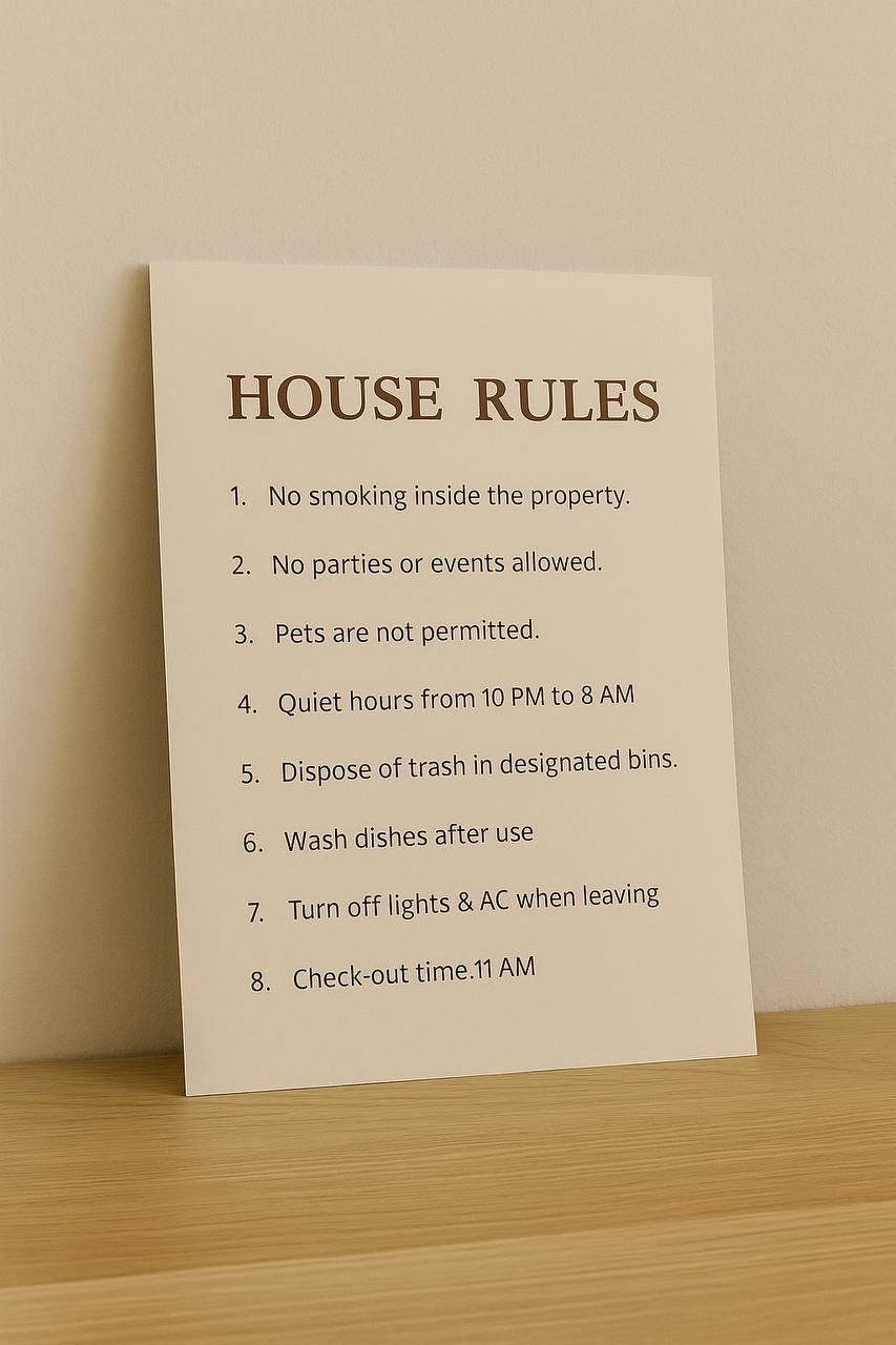 House Rules Sign Printable | Minimalist Guest Rules for Airbnb ...