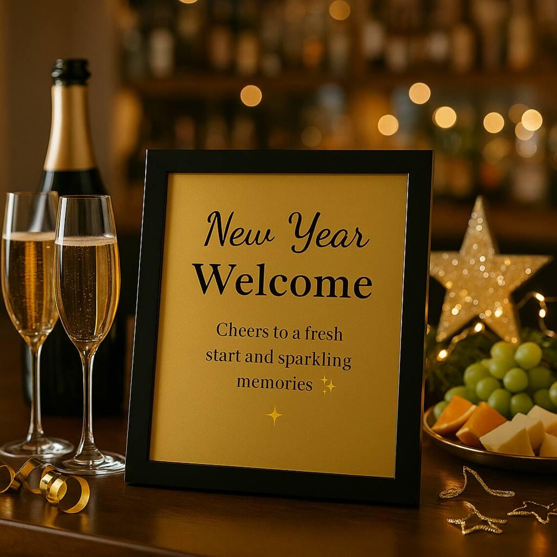 New Year Welcome Sign | Gold Printable Wall - Etsy