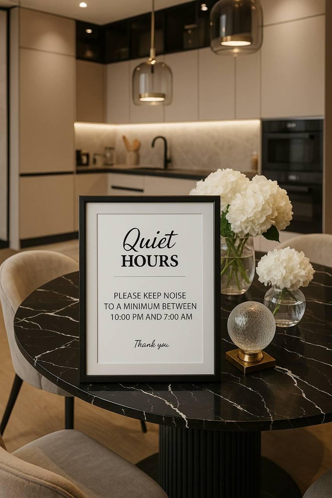 Quiet Hours Sign Printable: Airbnb Guest Rules (PDF) - Etsy