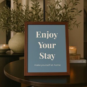 Enjoy Your Stay Sign Printable - Etsy