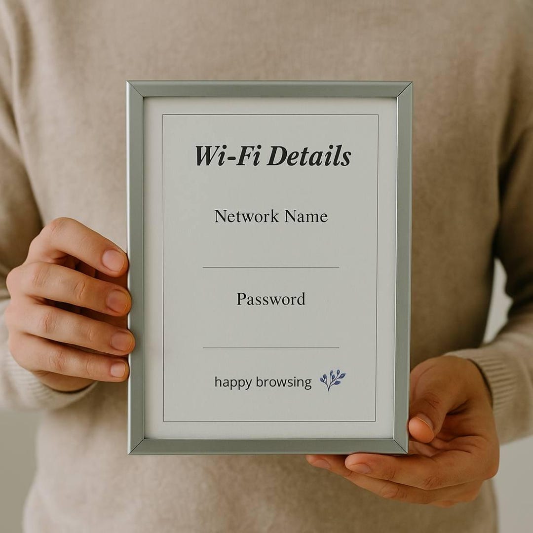 Modern Minimalist Wi-fi Password Sign: Editable Template (PDF/PNG/JPG ...
