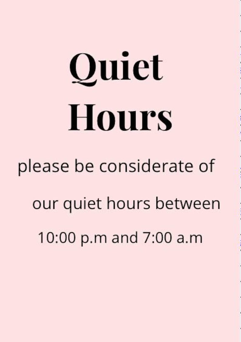 Quiet Hours Sign Printable – Pink Minimalist Guesthouse Rules Decor - Etsy