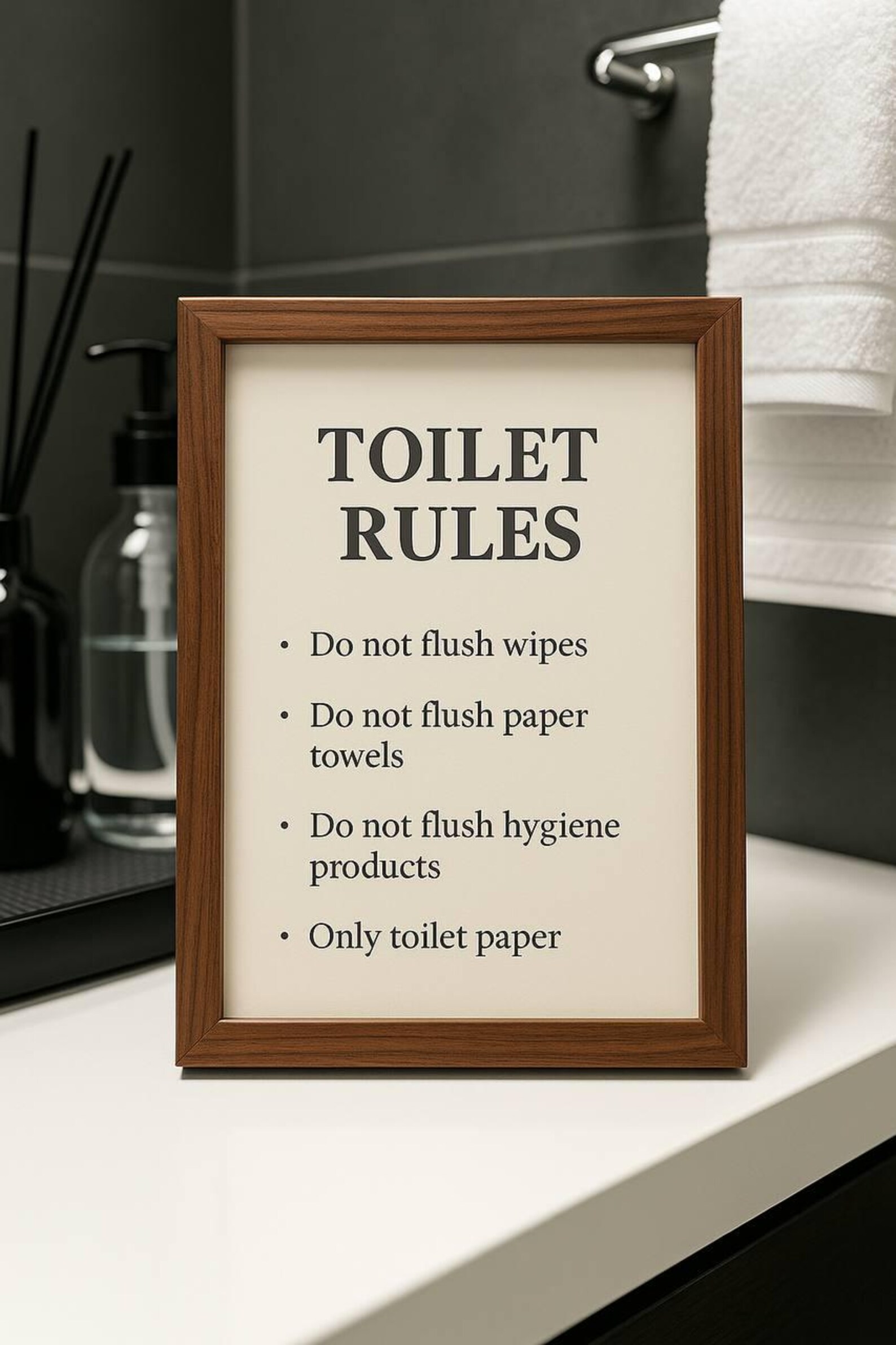 Toilet Rules Sign | Bathroom Printable, Guest Bathroom Decor - Etsy