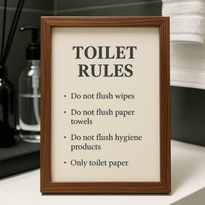 Toilet Rules Sign | Bathroom Printable, Guest Bathroom Decor - Etsy