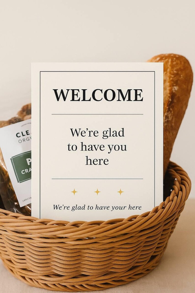 Minimalist Welcome Sign Printable: Elegant Airbnb Guest Room Decor (PDF ...