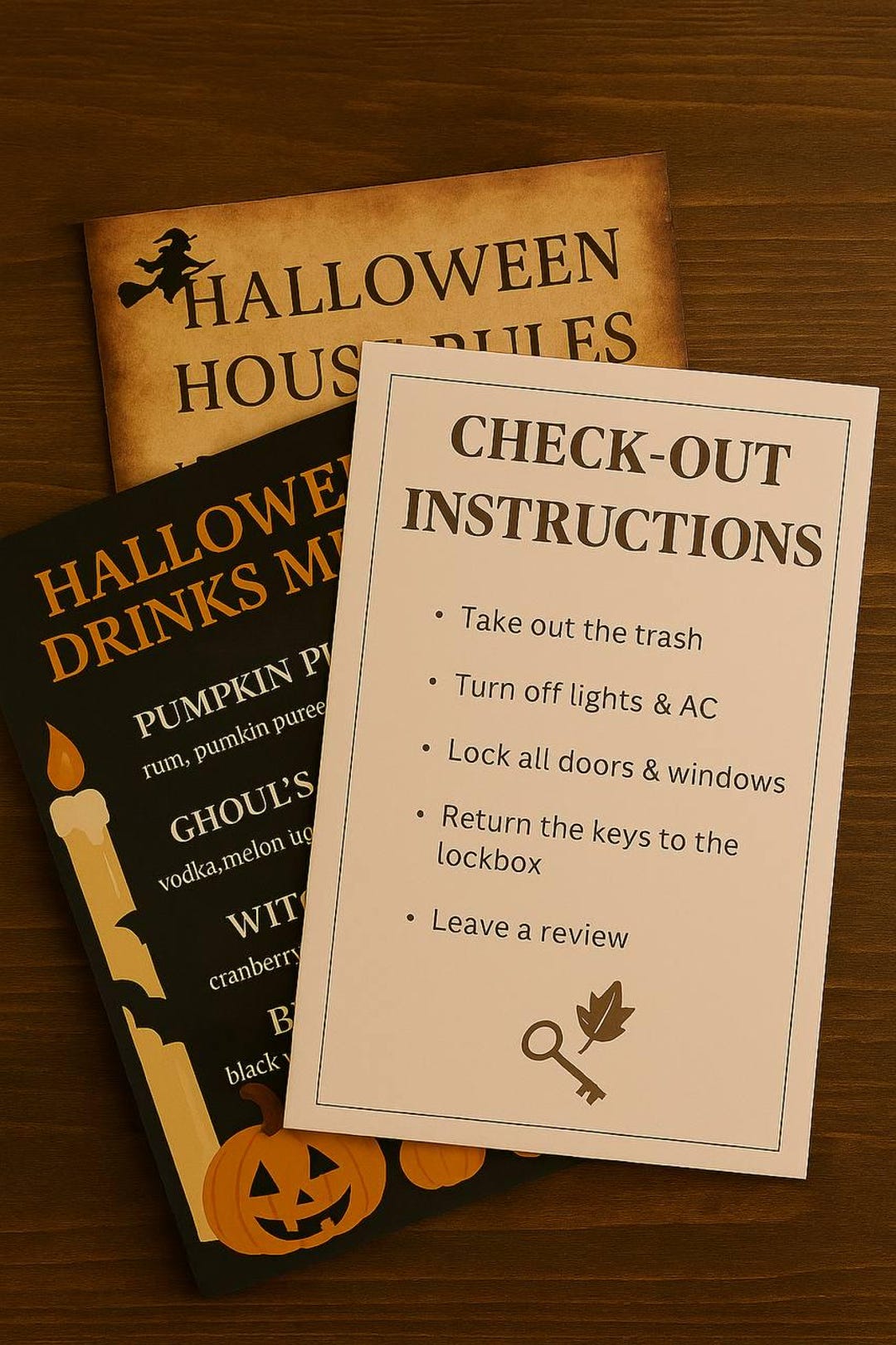 Halloween Sign Bundle | House Rules, Check-out Instructions & Drinks ...