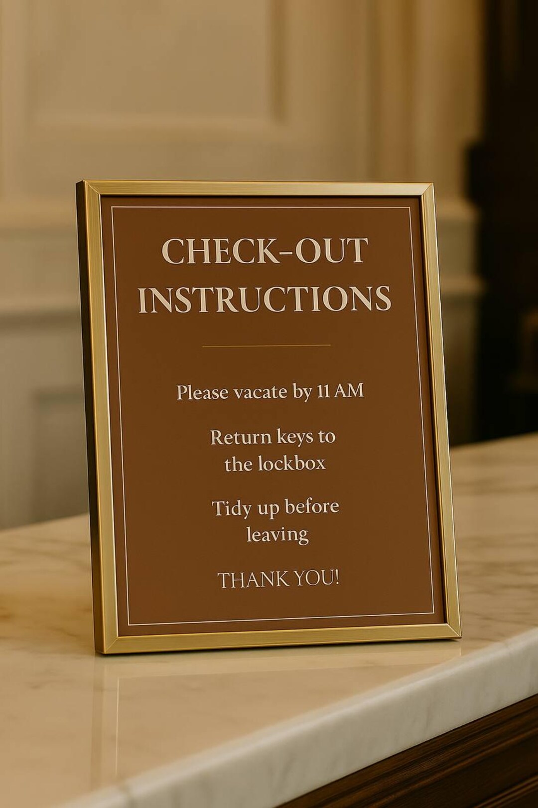 Airbnb Checkout Instructions Sign: Taupe Vacation Rental Guest Rules ...