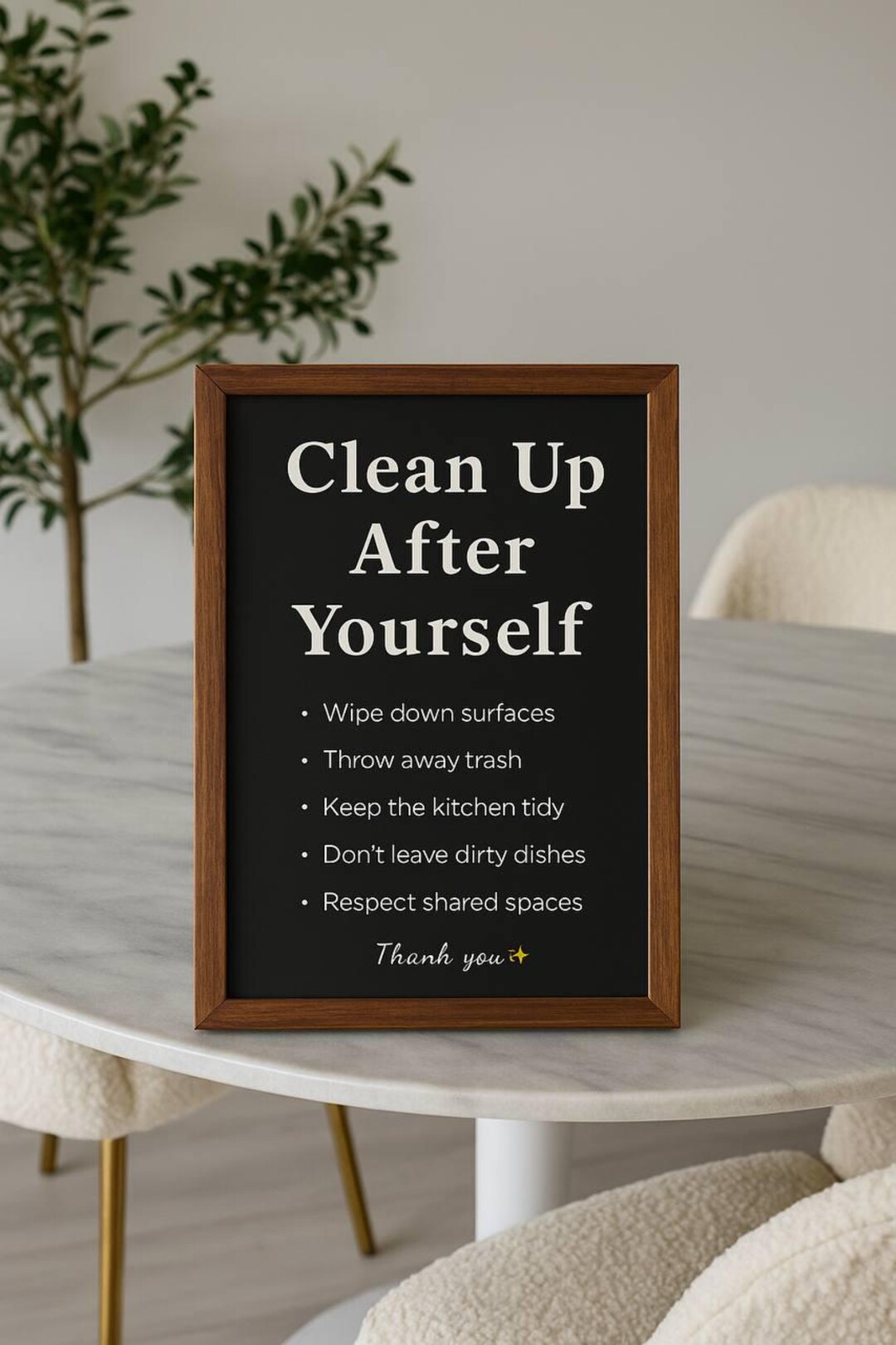 Kitchen Cleaning Rules – Modern Printable Sign - Etsy