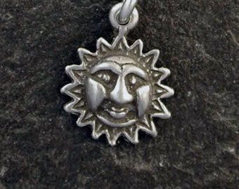 Sterling Silver Sun Pendant on a Sterling Silver Chain - Etsy