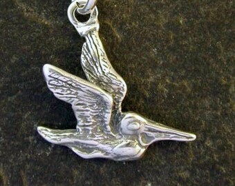 Sterling Silver Large Flying Pelican on a Sterling Silver | Etsy