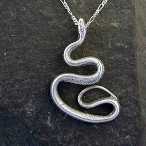 Sterling Silver Snake Pendant on a Sterling Silver Chain - Etsy