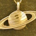 14K Gold Saturn Pendant on a 14K Gold Chain - Etsy