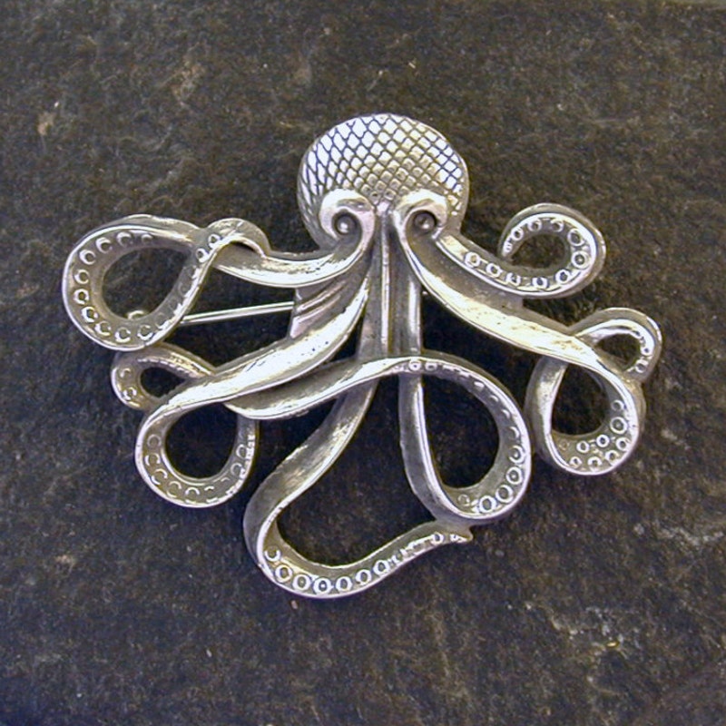 Octopus Brooch - Etsy