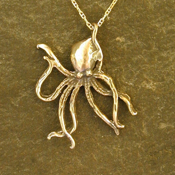 Octopus Pendant and Chain - Etsy