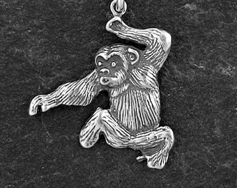 Chimpanzee Grub Pendant Necklace Bronze Finish - Etsy