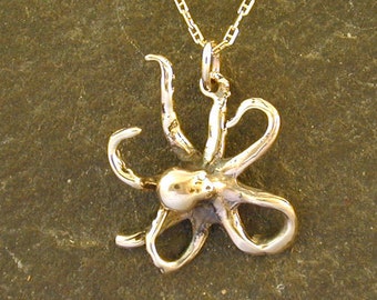 14K Gold Octopus Pendant on a 14k Gold Chain - Etsy